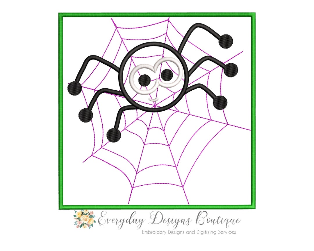 Spider Patch Machine Embroidery Design - Spider Applique on a Web ...