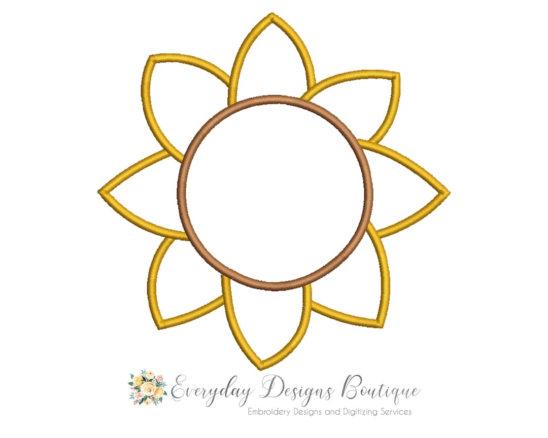 Sunflower Applique Embroidery Design: Quilt Block Pattern (digital ...