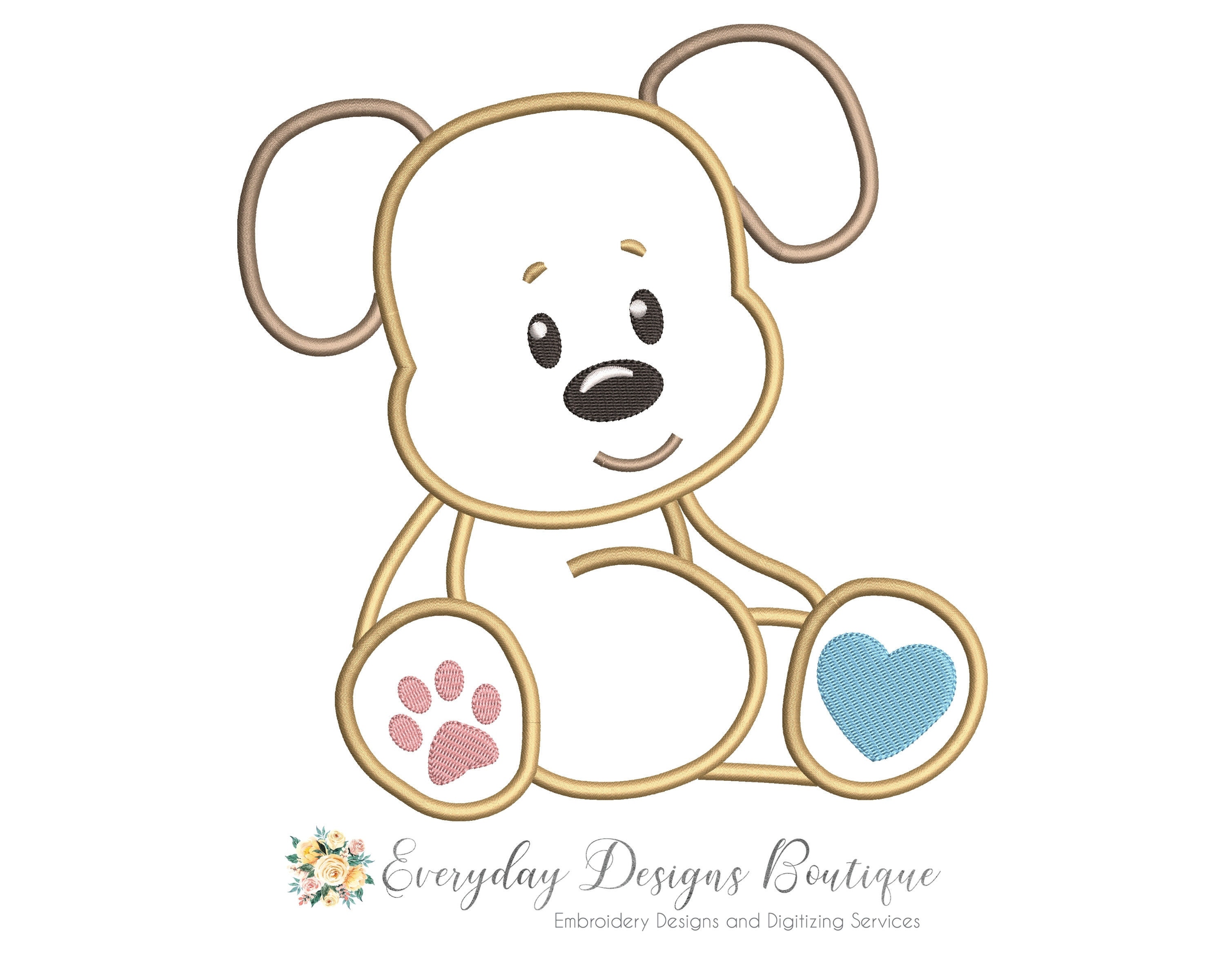 Felting Doggy Applique Stuffed with Love Puppy Machine Embroidery ...