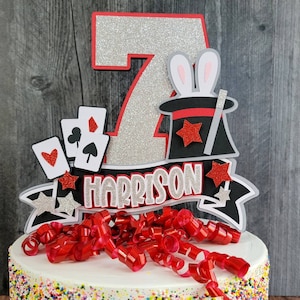 Magician Themed Cake Topper - Magic Cake Topper - Magician Birthday ...
