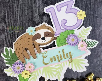 Sloth Cake Topper Birthday | Etsy