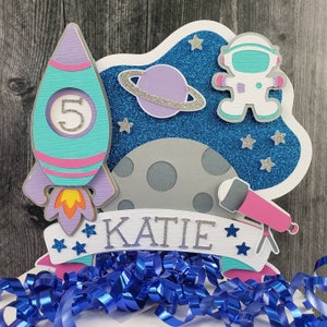 Space Cake Topper, Girl Space Topper - Etsy