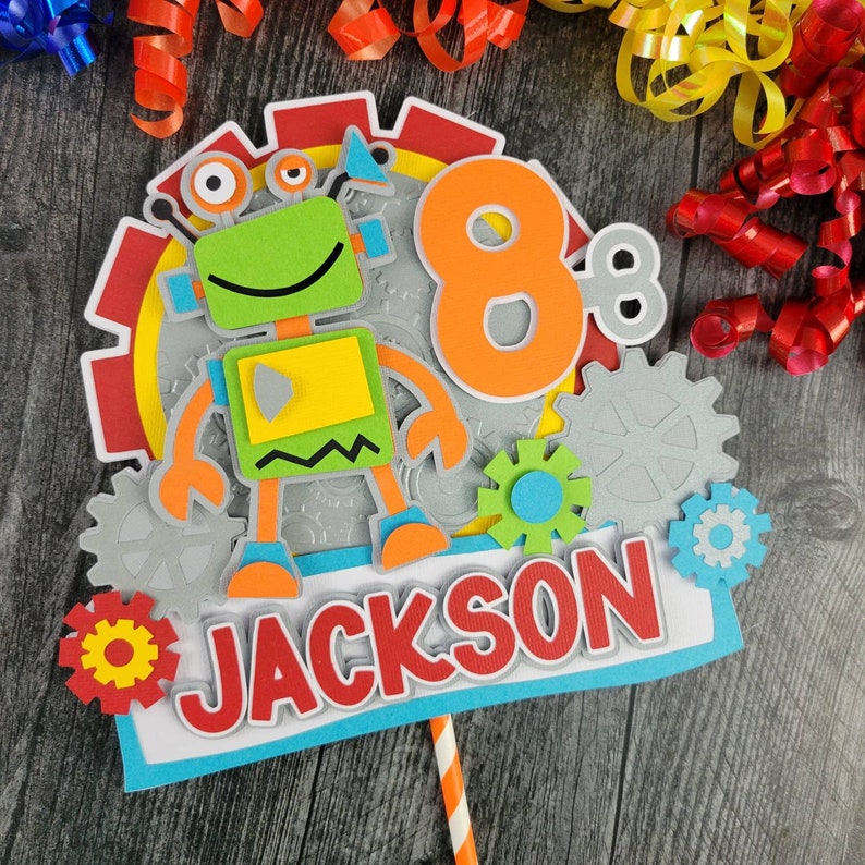 Robot Cake Topper Robot Birthday Centerpiece - Etsy