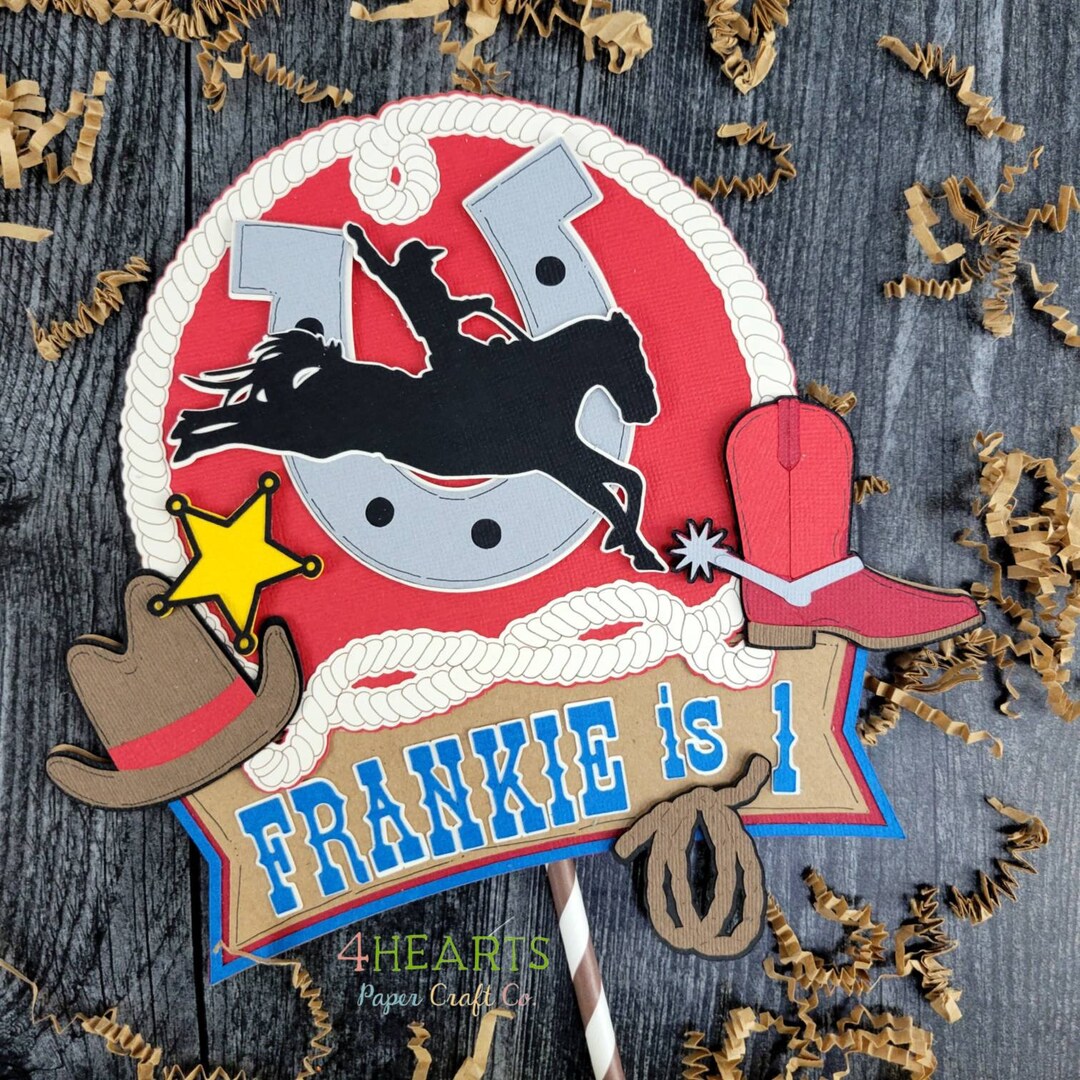 My First Rodeo Cake Topper, Cowboy Cake Topper - Etsy