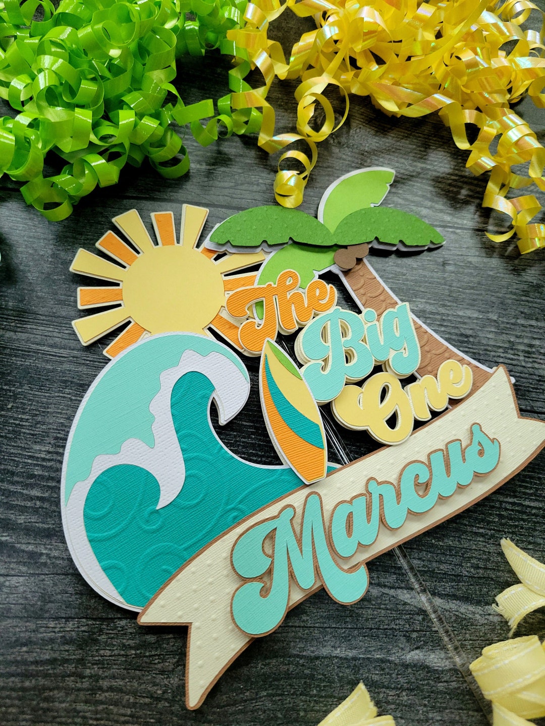 The Big One - First Wave - Surfer Cake Topper - Etsy