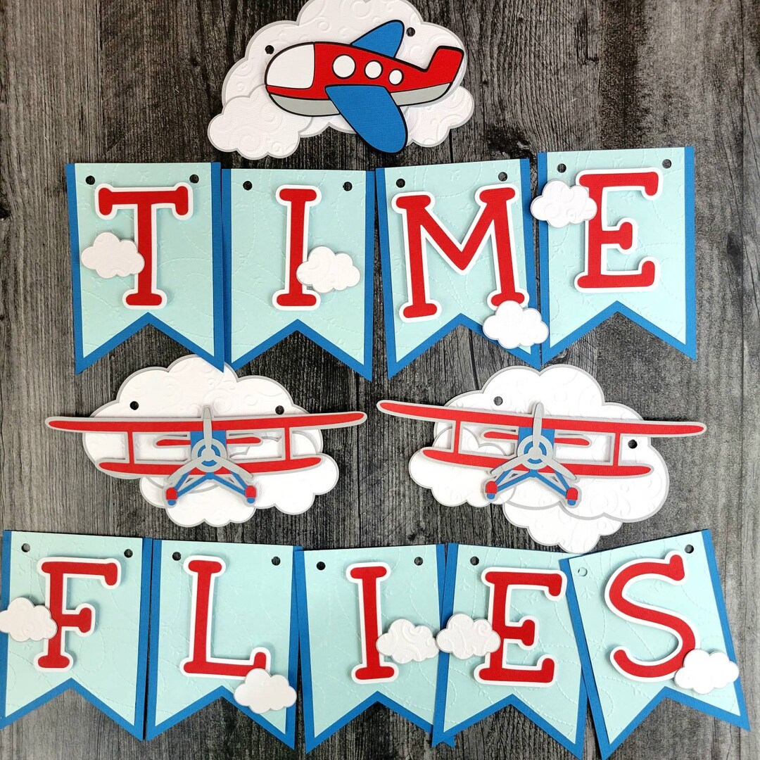 Airplane Banner Time Flies Banner - Etsy