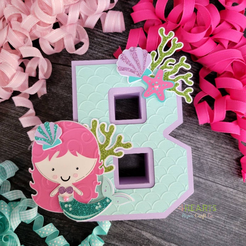 Mermaid 3D Letter Mermaid Party | Etsy