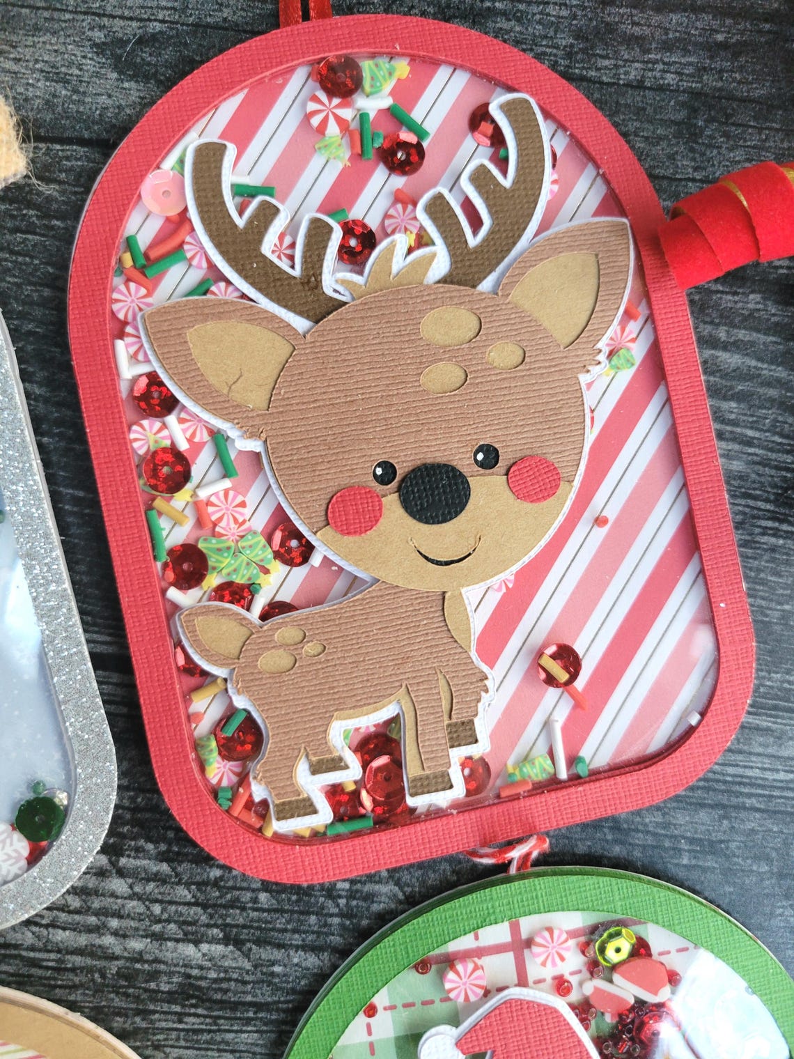 Christmas Shaker Gift Tag - Handmade With Glitter and Holiday ...