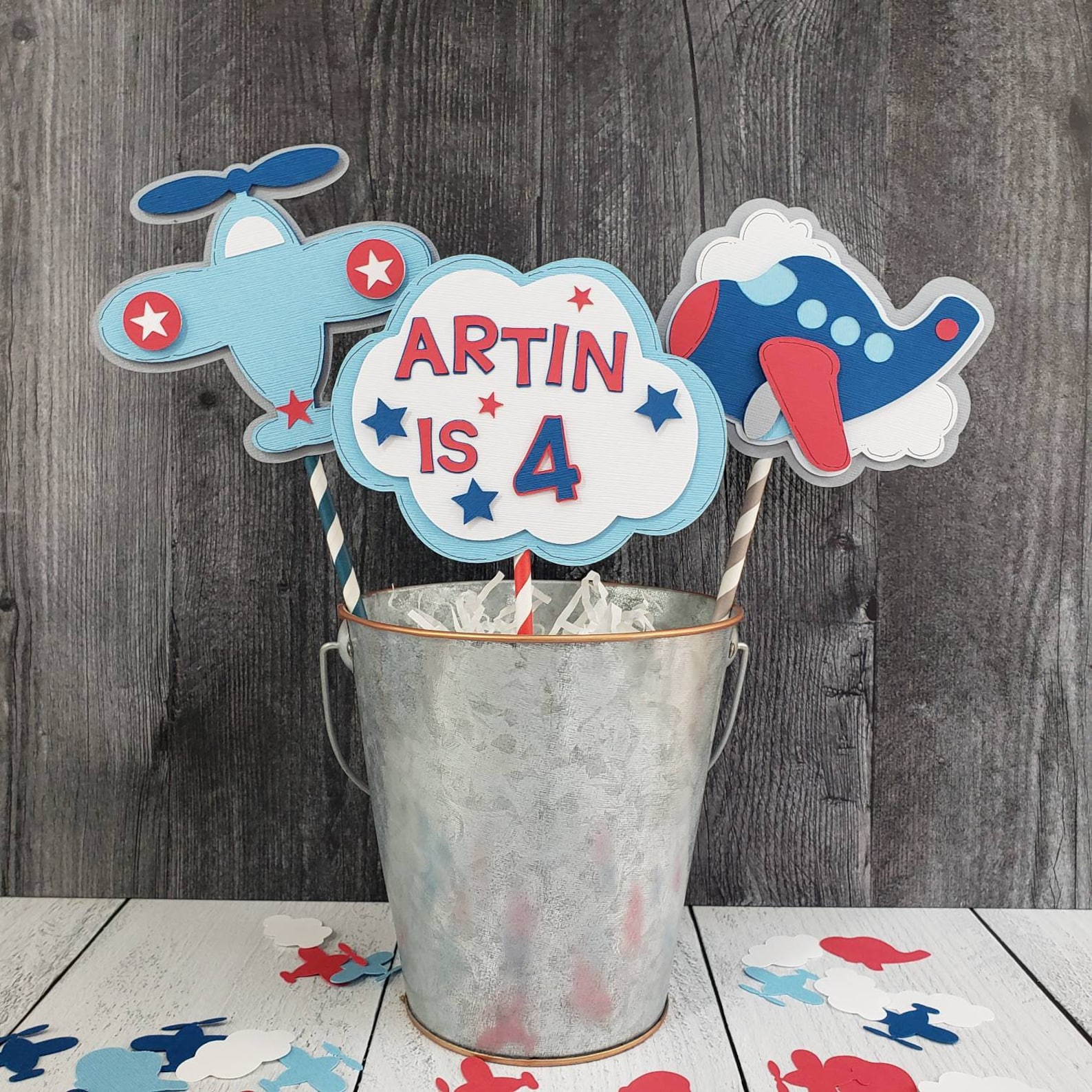 Airplane Birthday Centerpiece Plane Birthday Airplane | Etsy