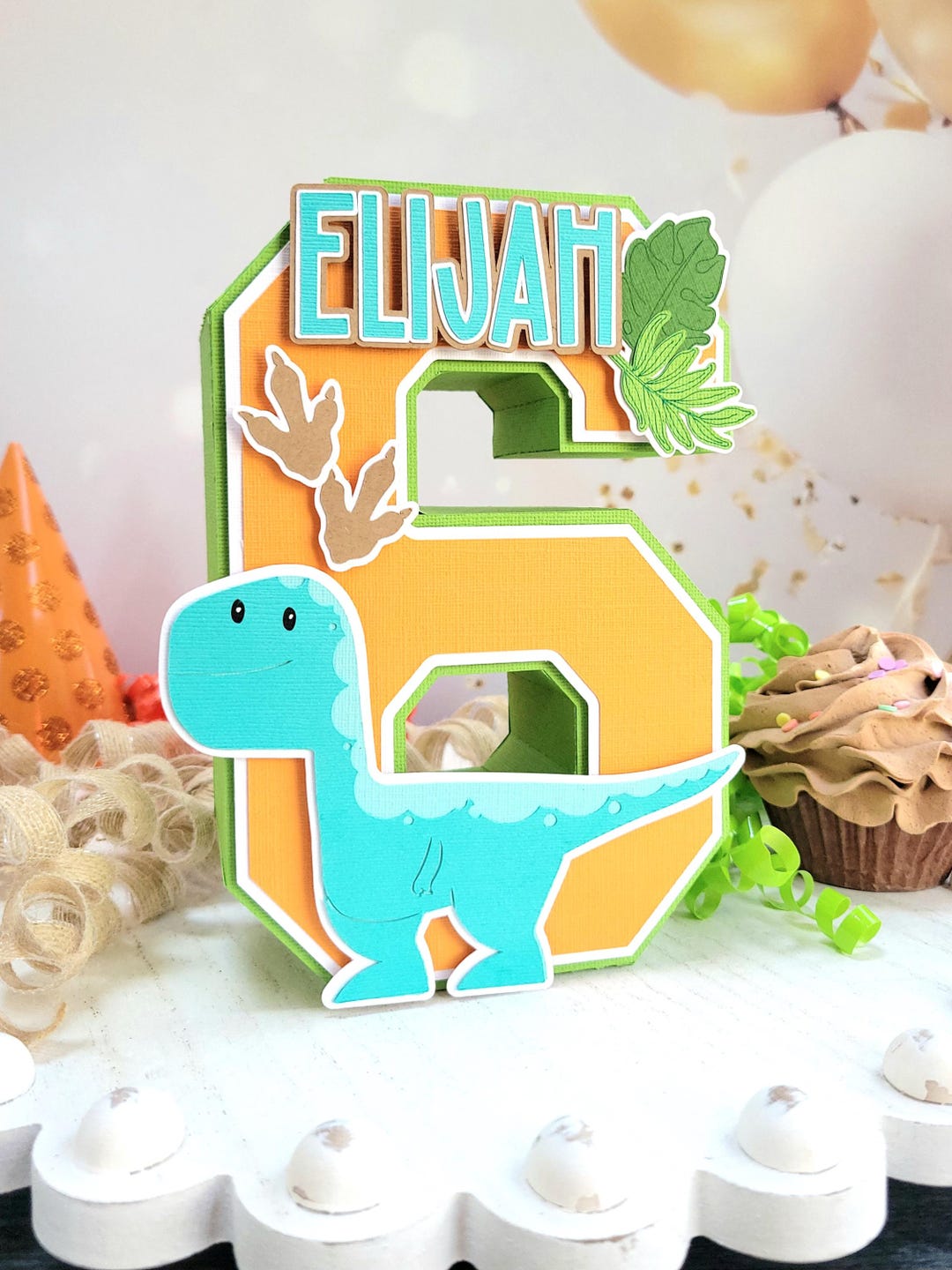 Dinosaur Themed Number -3D Dinosaur Number Dinosaur Centerpiece ...