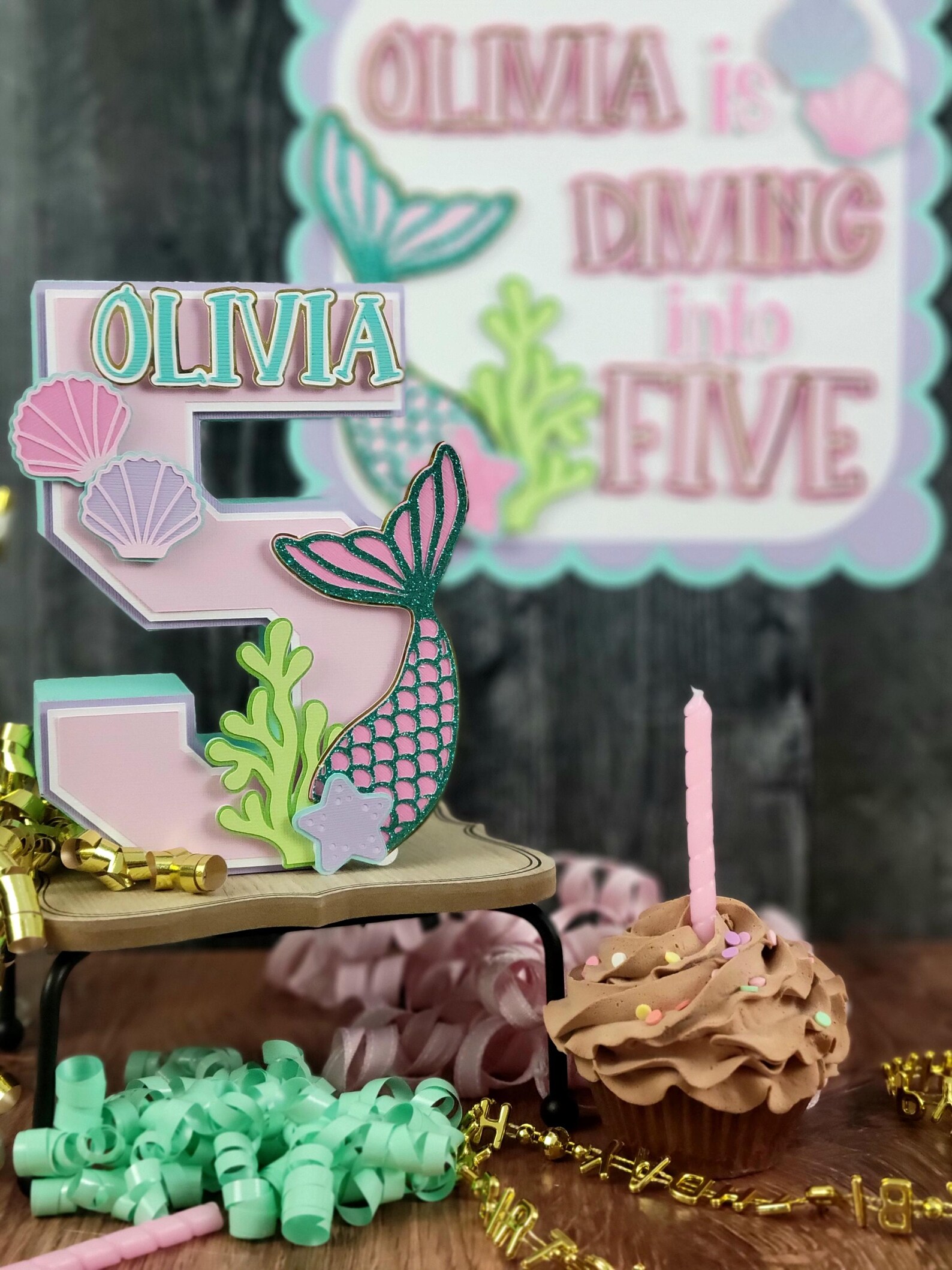 Mermaid 3D Letter, Mermaid Party - Etsy