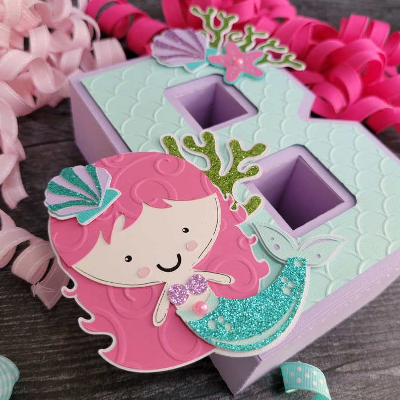 Mermaid 3D Letter Mermaid Party | Etsy