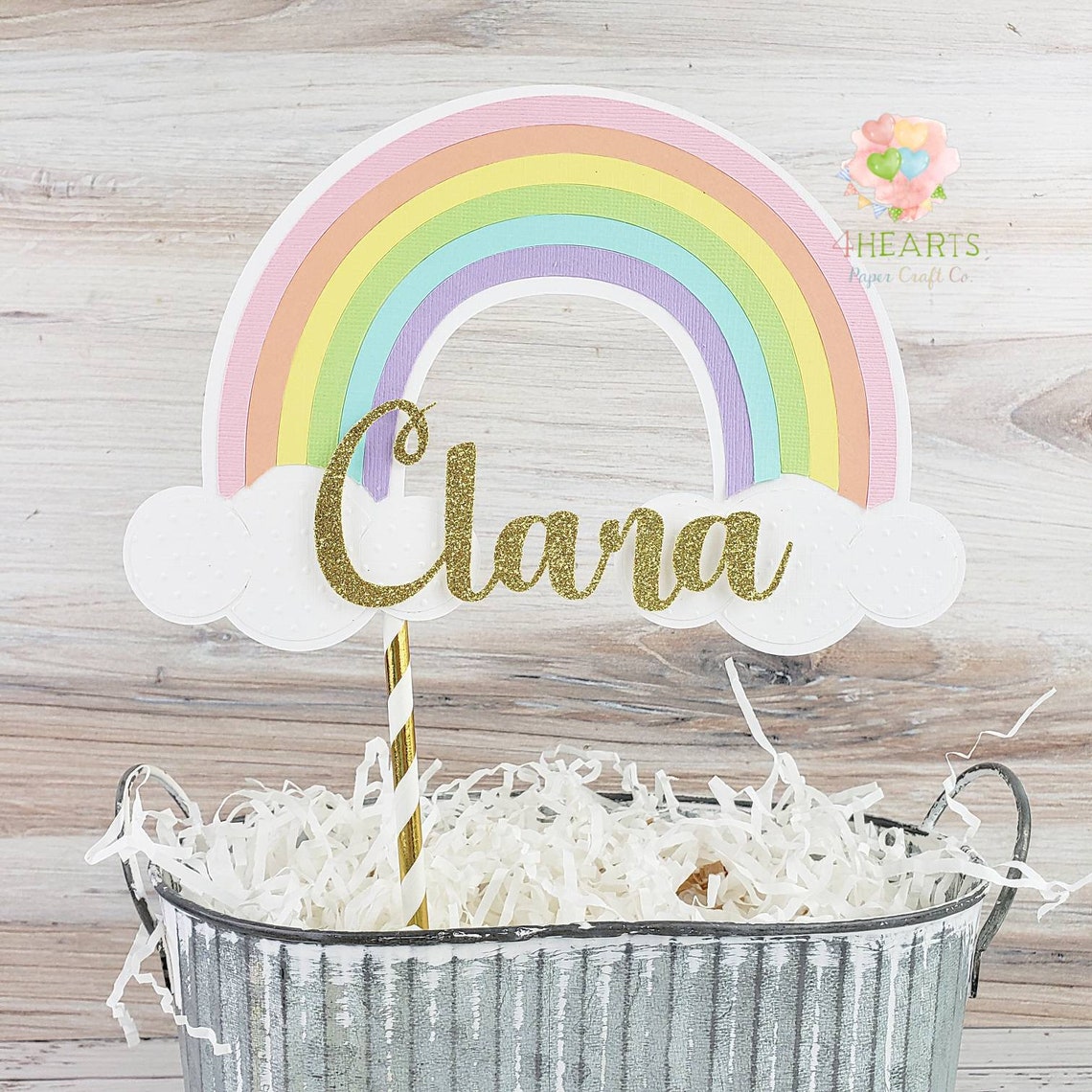 Rainbow Cake Topper - Etsy