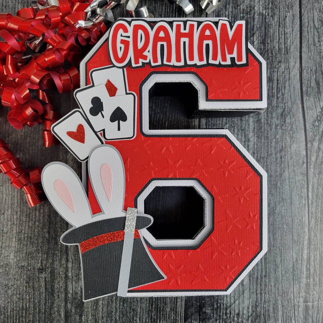 Magician 3D Letter or Number Magician Party Magic Birthday - Etsy