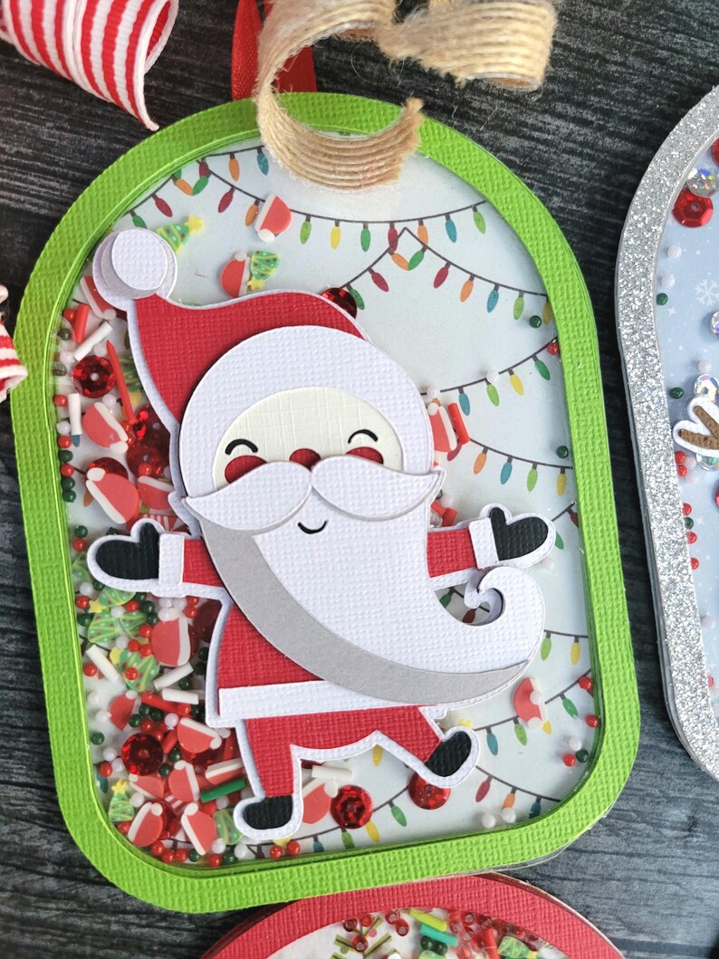 Christmas Shaker Gift Tag - Handmade With Glitter and Holiday ...