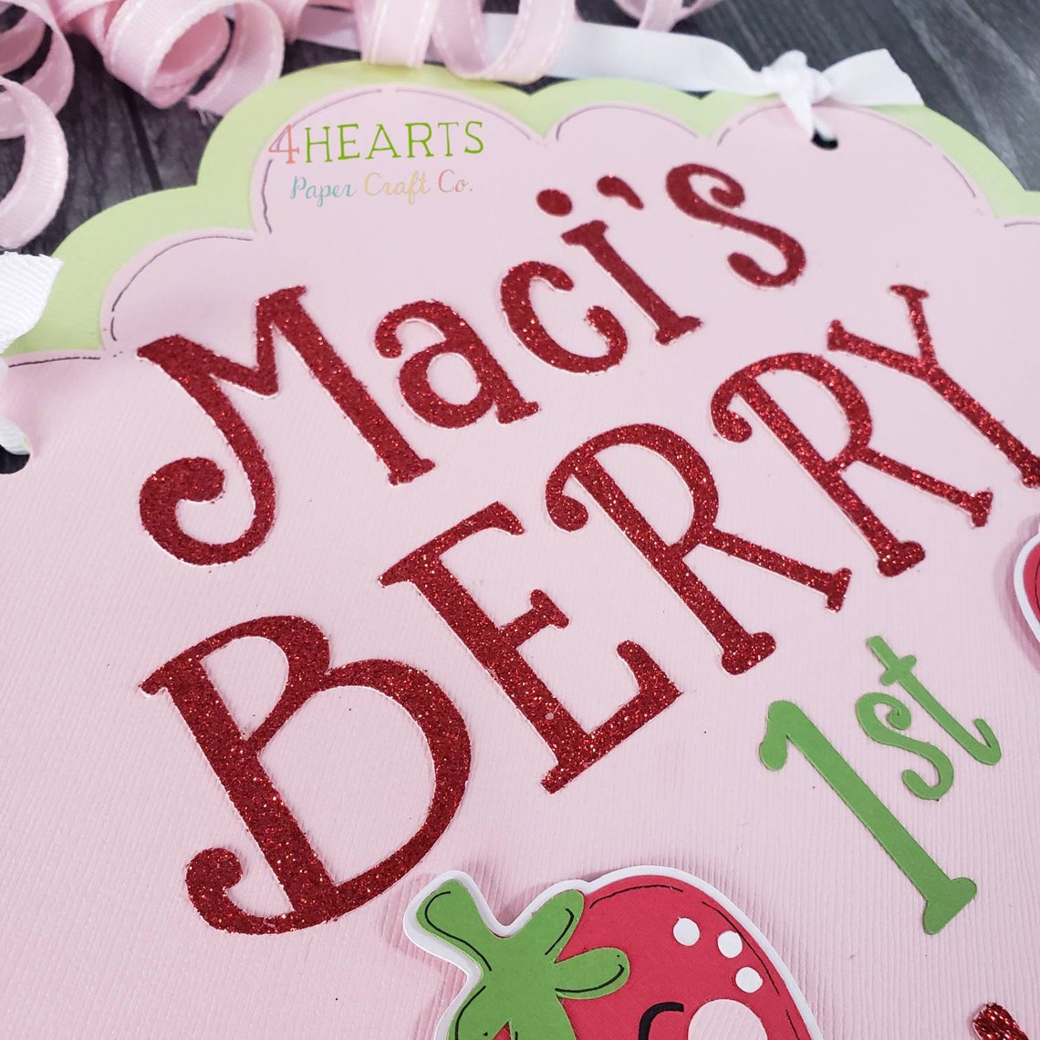 Strawberry Birthday Door Sign | Etsy