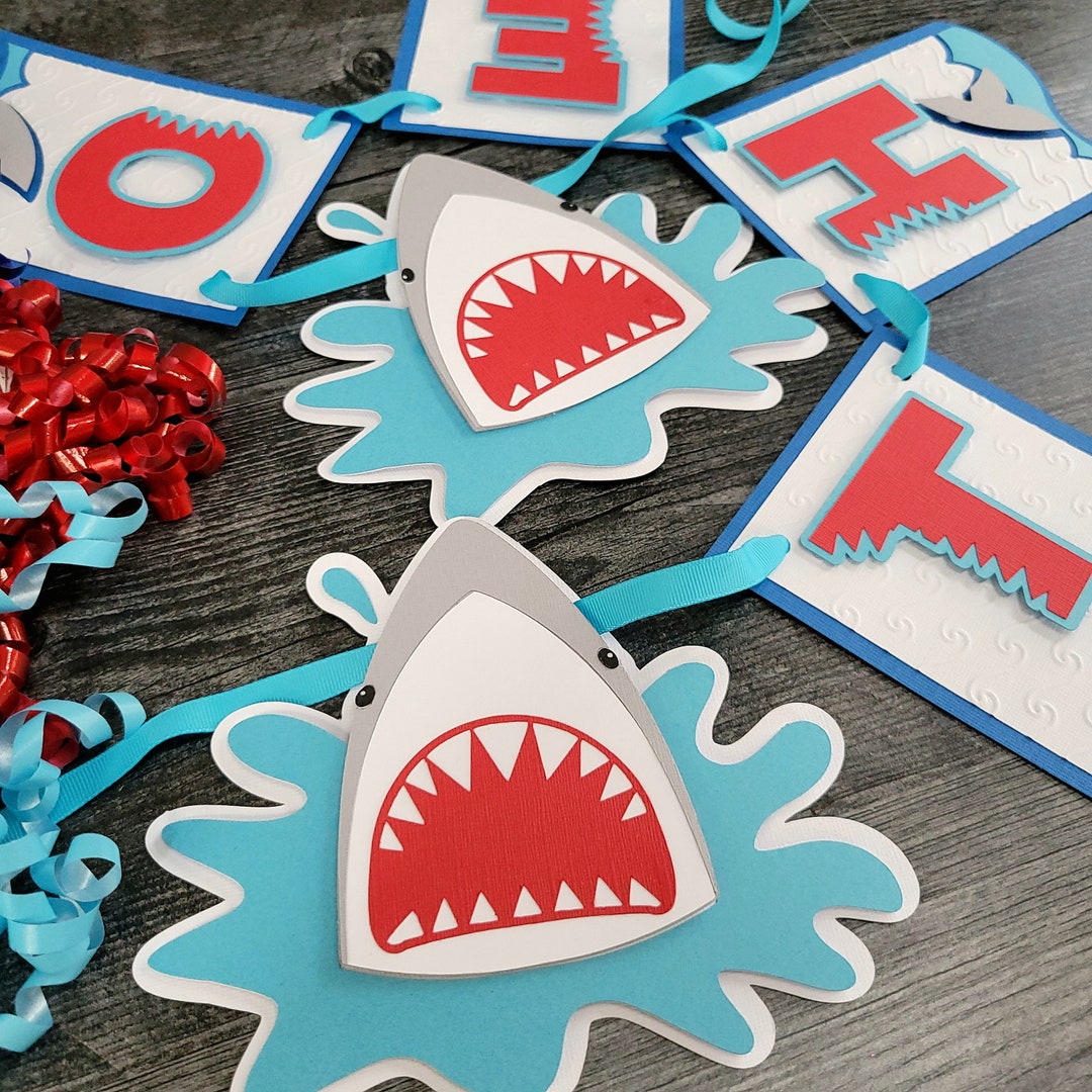 Shark Birthday Banner - Etsy