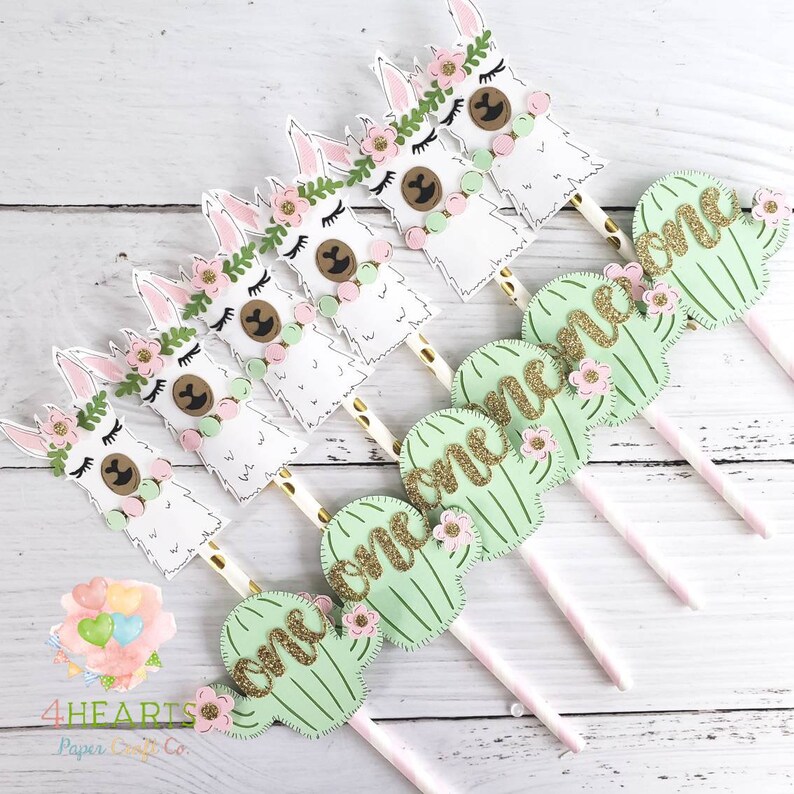 Llama and Cactus Cupcake Toppers | Etsy