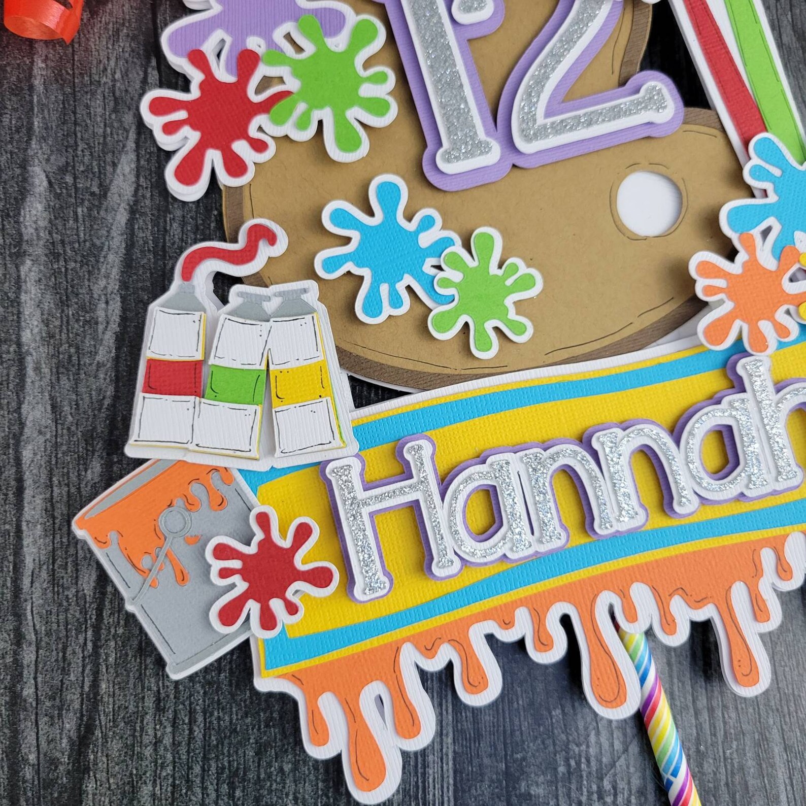 Painting Cake Topper Painting Party Cake Topper Painting - Etsy