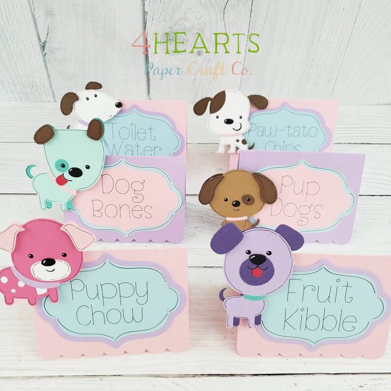 Puppy Food Tent Cards, Puppy Place Cards, Dog Food Cards - Etsy
