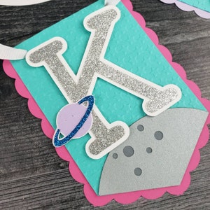 Space Themed Birthday Banner With Planets, Rockets, Moon, and ...