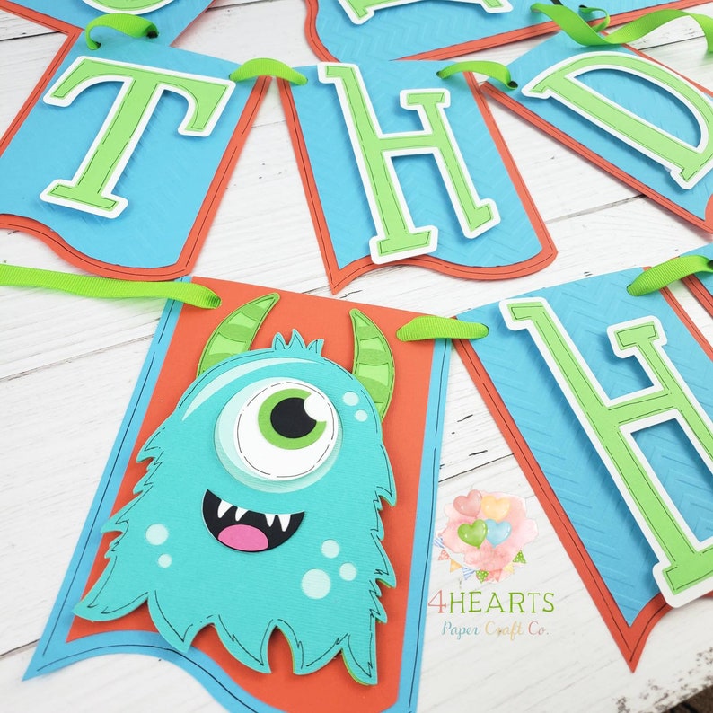 Silly Monster Birthday Banner Little Monster Birthday Banner - Etsy