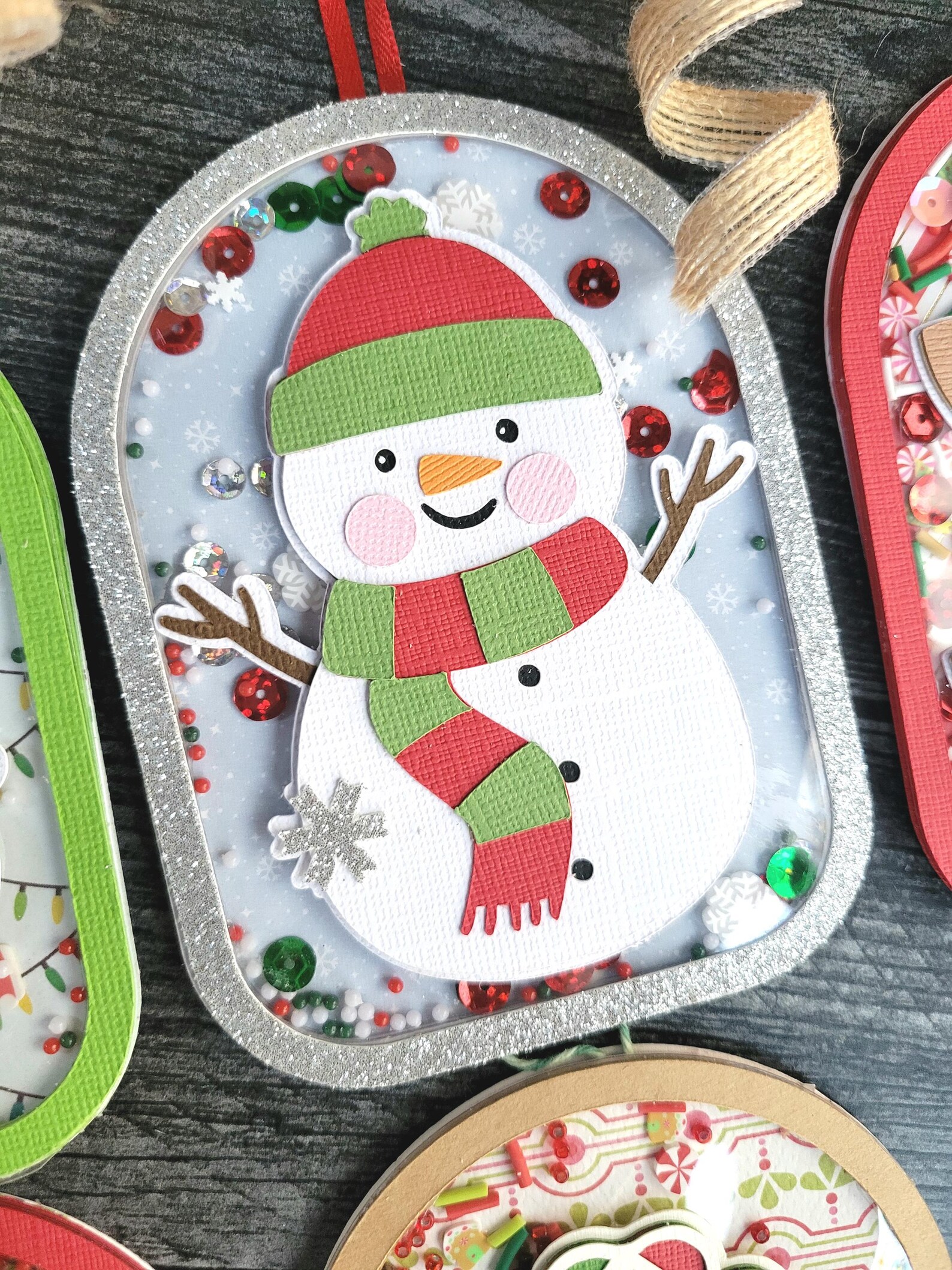 Christmas Shaker Gift Tag - Handmade With Glitter and Holiday ...