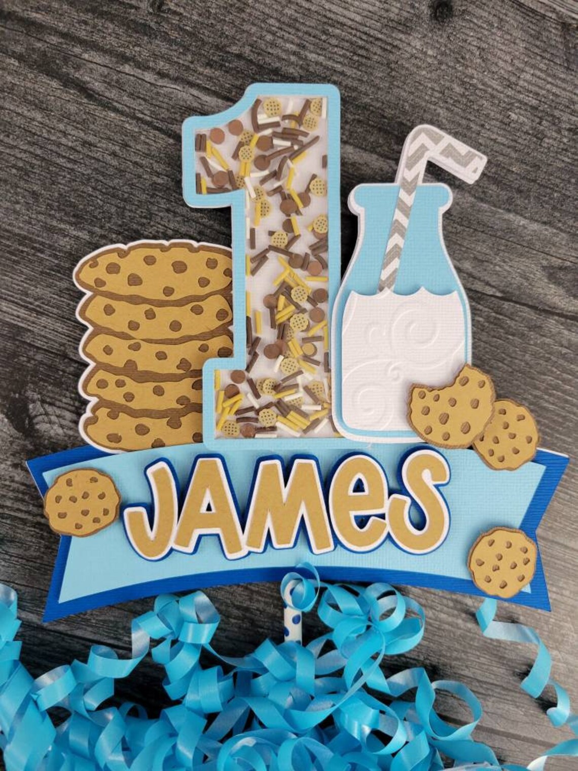Cookies and Milk Cake Topper Milk and Cookies Cake Topper - Etsy