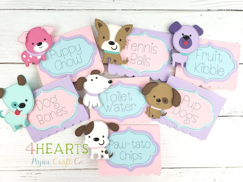 Puppy Food Tent Cards, Puppy Place Cards, Dog Food Cards - Etsy
