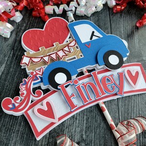 Little Blue Truck Valentine's Day Cake Topper - Etsy