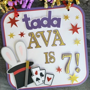 Magician Birthday Door Sign, Magic Show Sign - Etsy