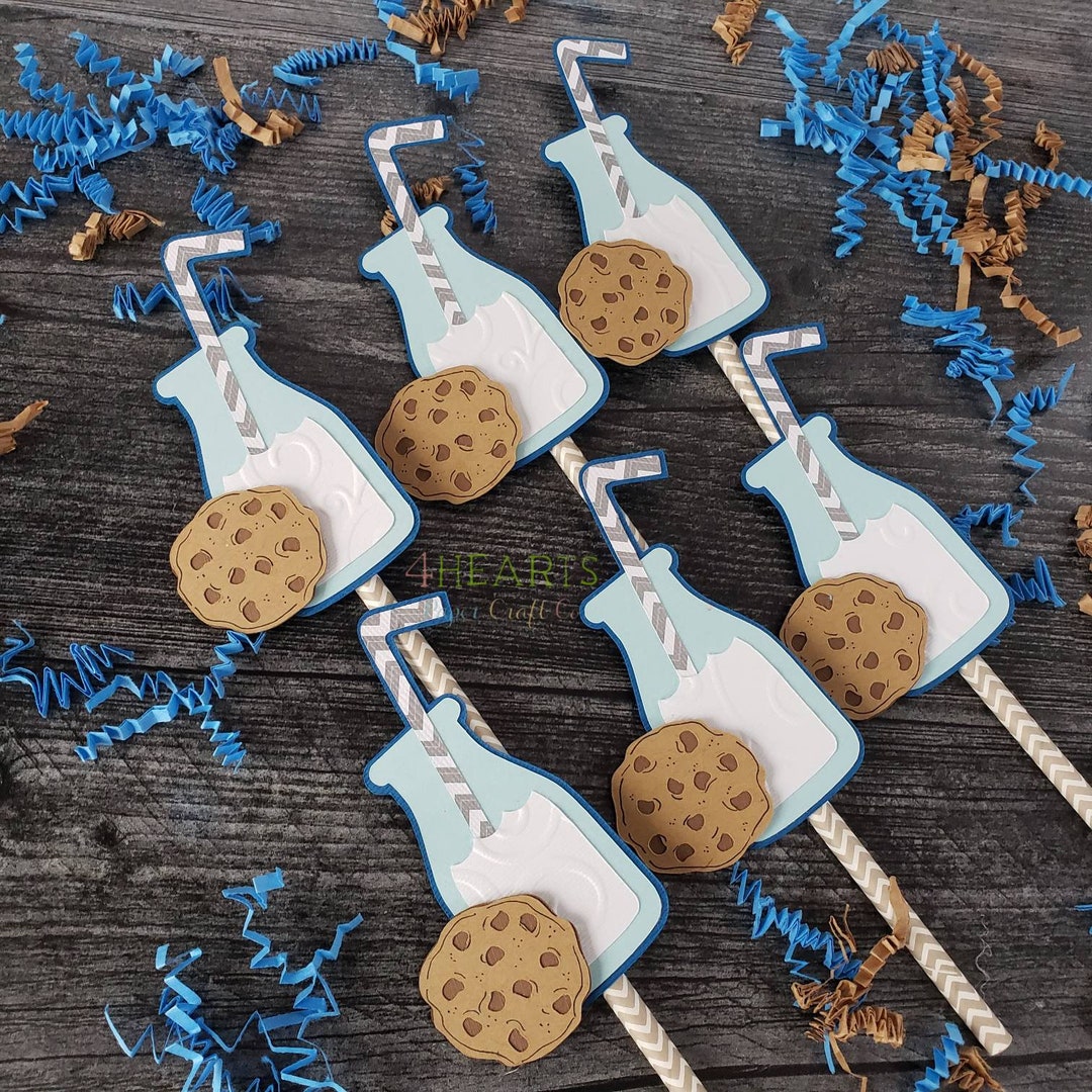 Milk and Cookies Cupcake Toppers, Cookie Party, Cookie Cupcake Toppers ...