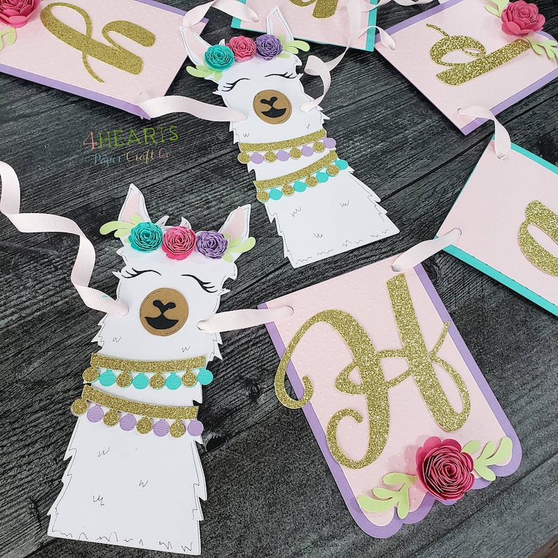 Llama Birthday Banner - Etsy