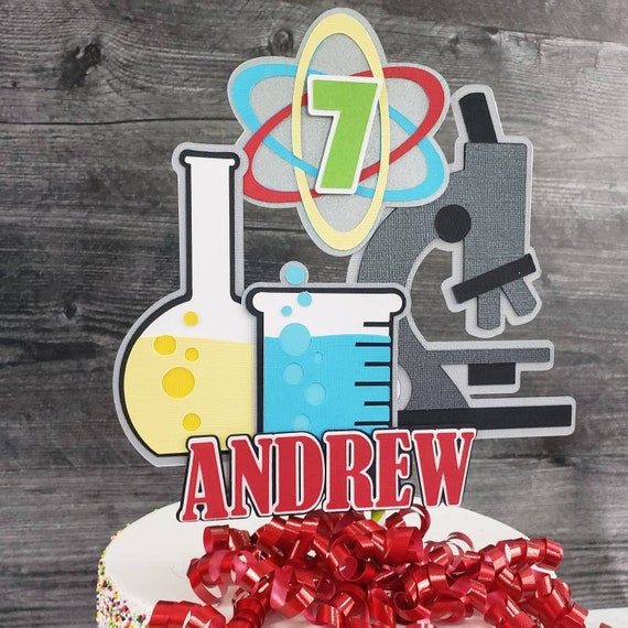 Science Cake Topper Mad Scientist Party | Etsy