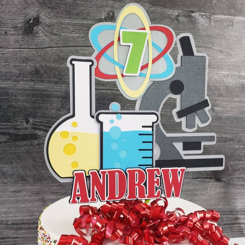 Science Cake Topper Mad Scientist Party | Etsy