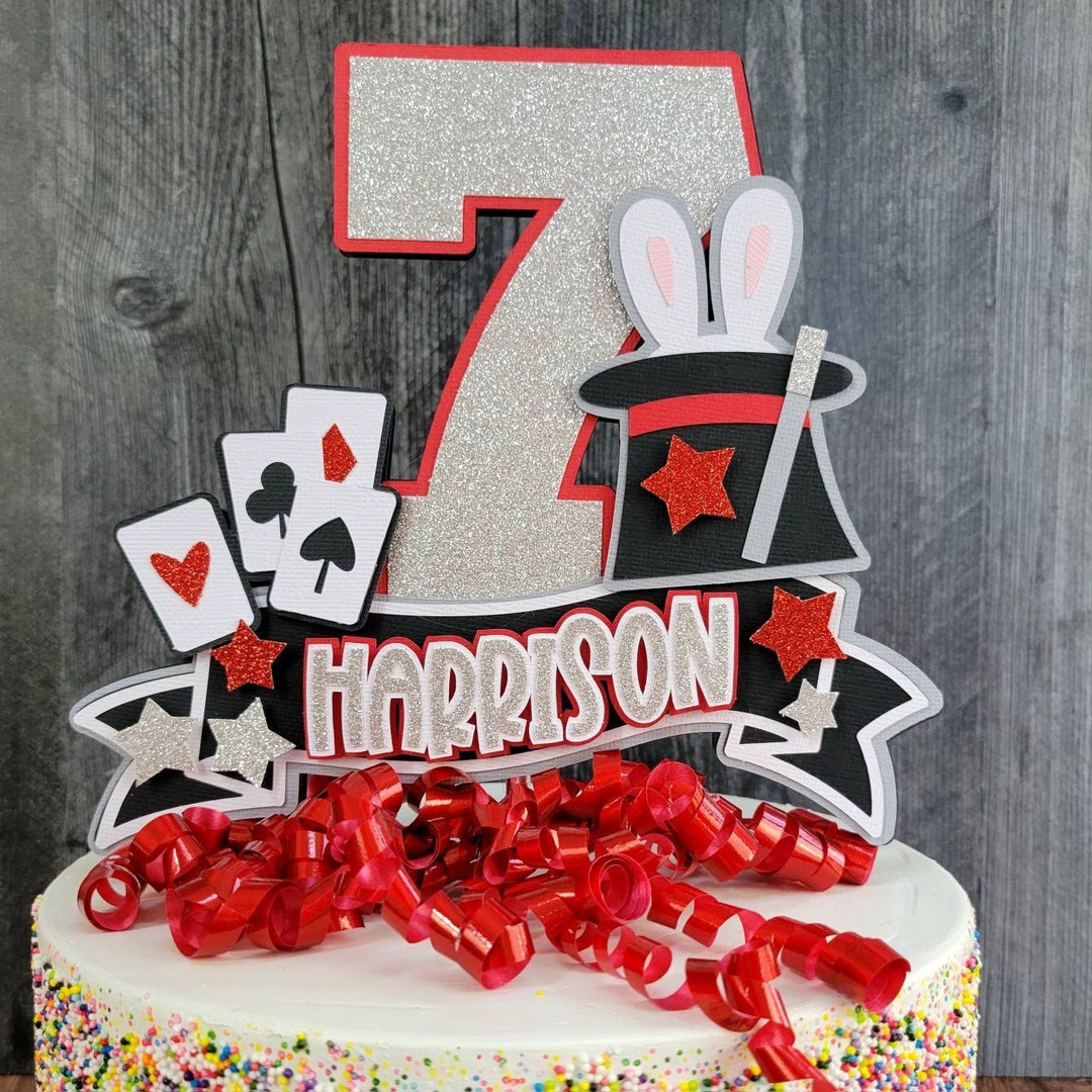 Magician Themed Cake Topper - Magic Cake Topper - Magician Birthday ...