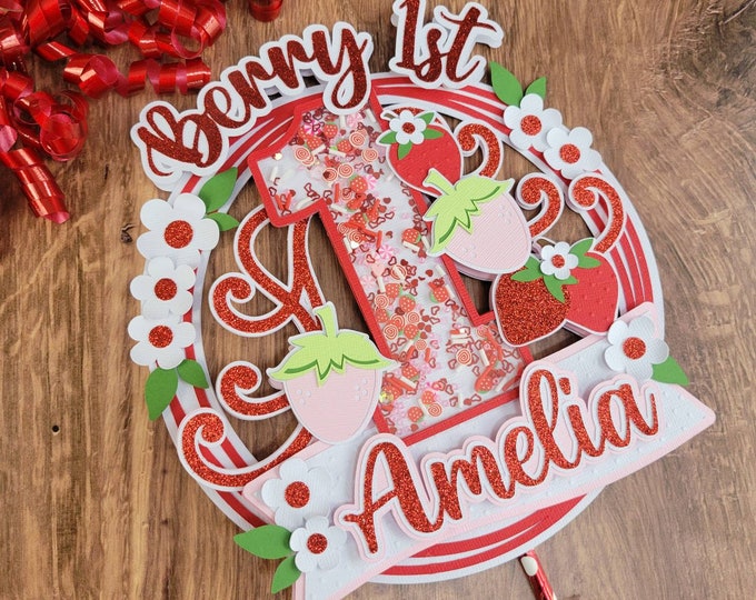 Berry First Cake Topper Berry 1st Birthday Strawberry Cake Topper ...
