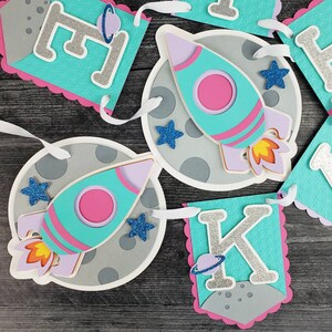 Space Themed Birthday Banner With Planets, Rockets, Moon, and ...
