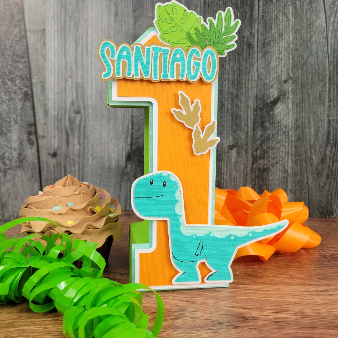 Dinosaur Themed Number -3D Dinosaur Number Dinosaur Centerpiece ...
