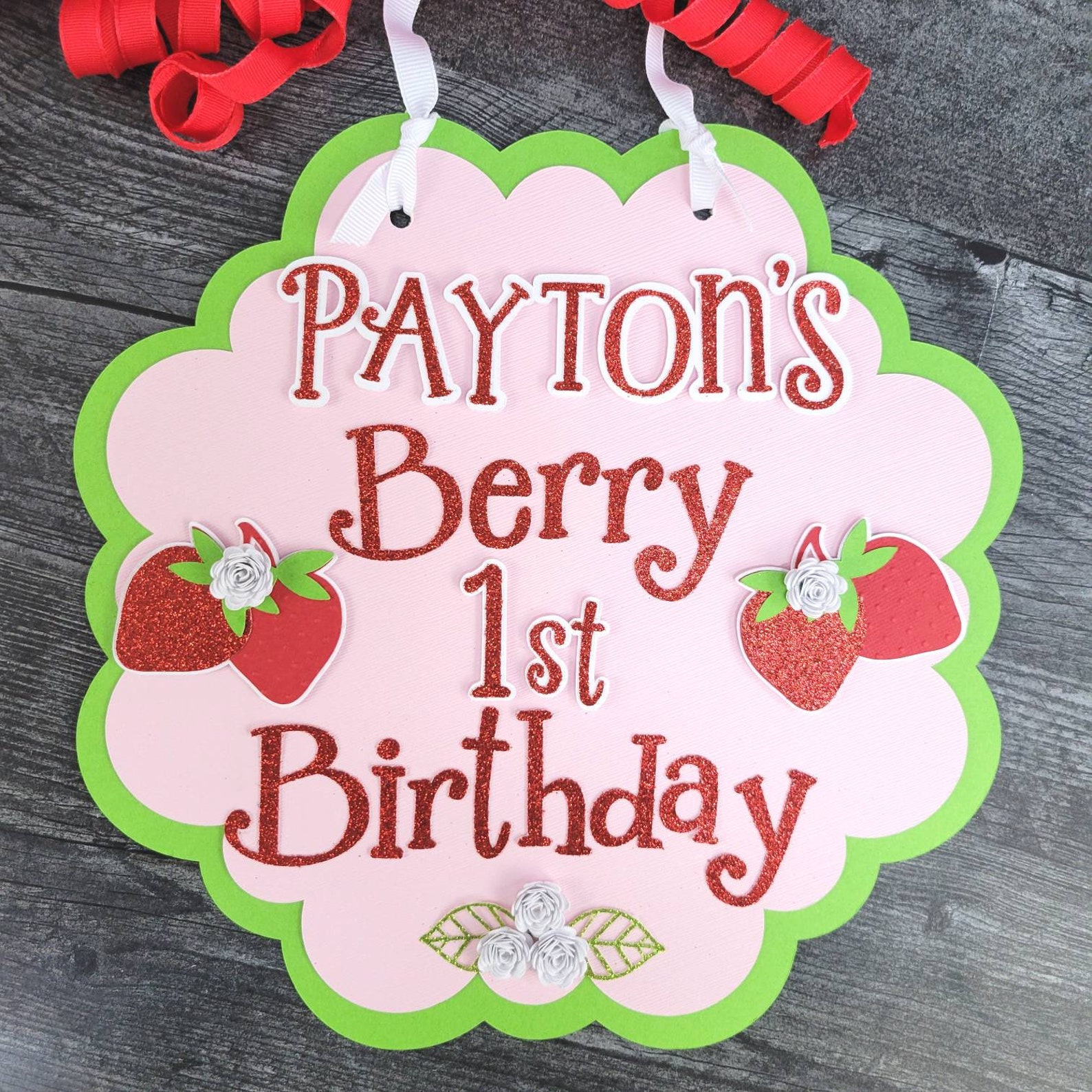 Strawberry Birthday Door Sign - Etsy
