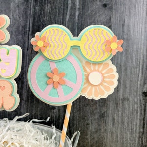 Groovy Centerpiece One Groovy Year Two Groovy Groovy Birthday Groovy ...