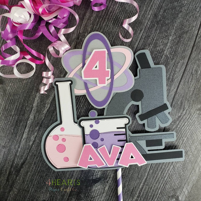 Science Cake Topper Mad Scientist Party | Etsy