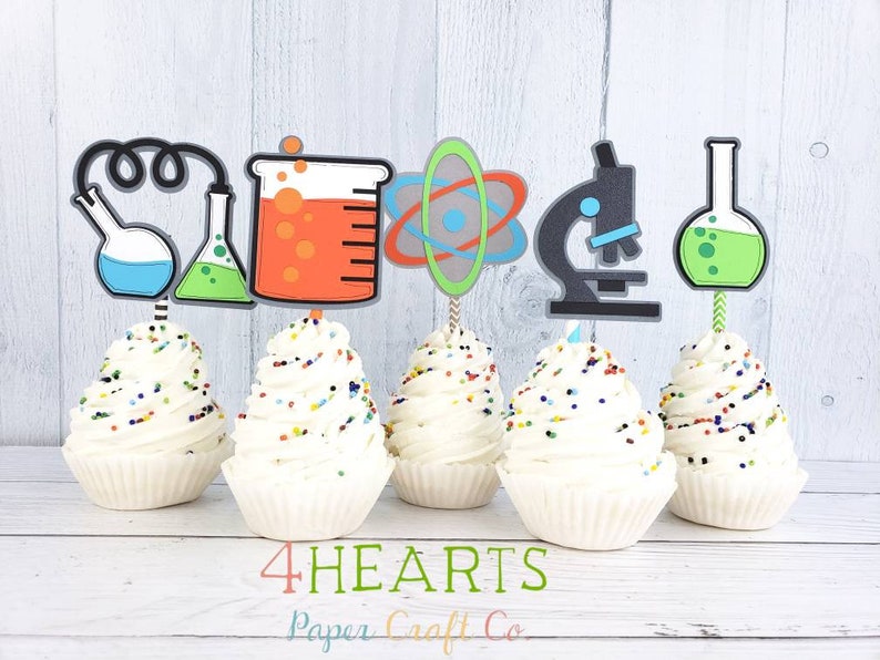 Science Cupcake Toppers Mad Science Party - Etsy