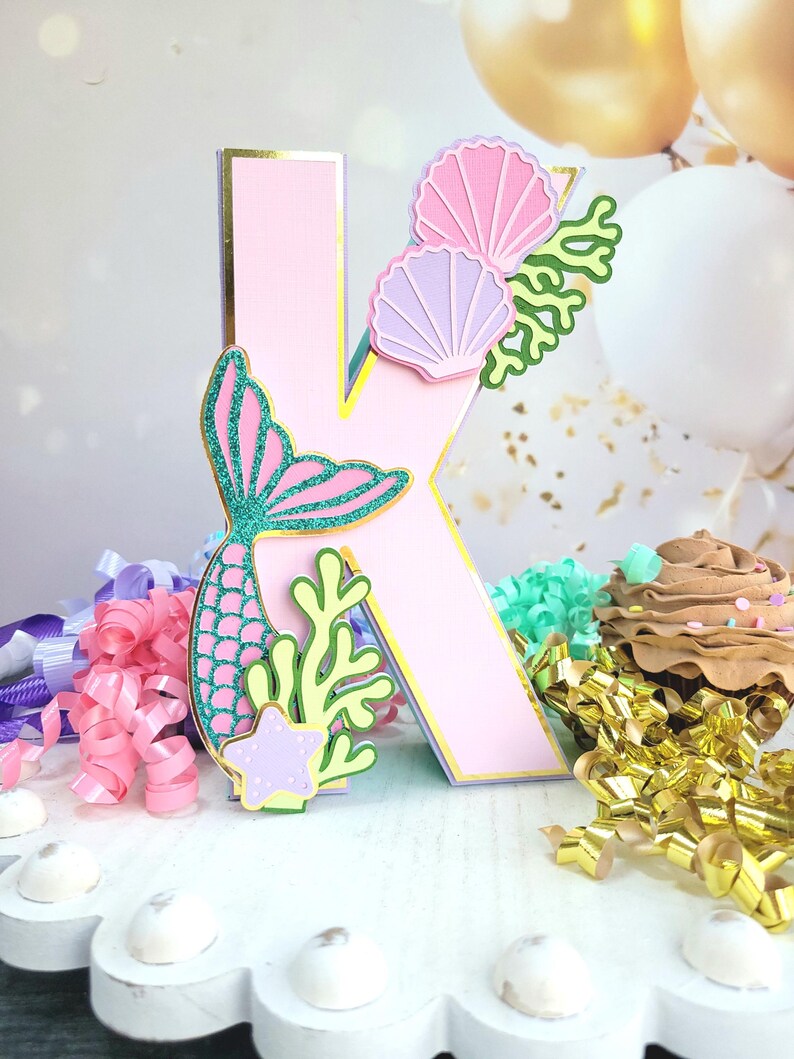 Mermaid 3D Letter, Mermaid Party - Etsy