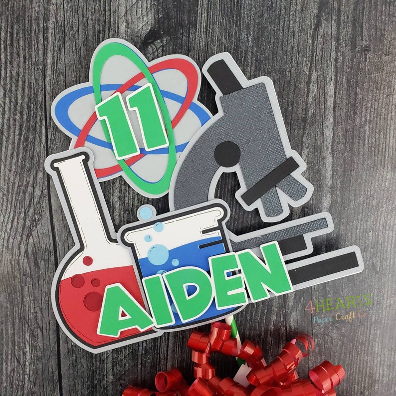 Science Cake Topper Mad Scientist Party | Etsy