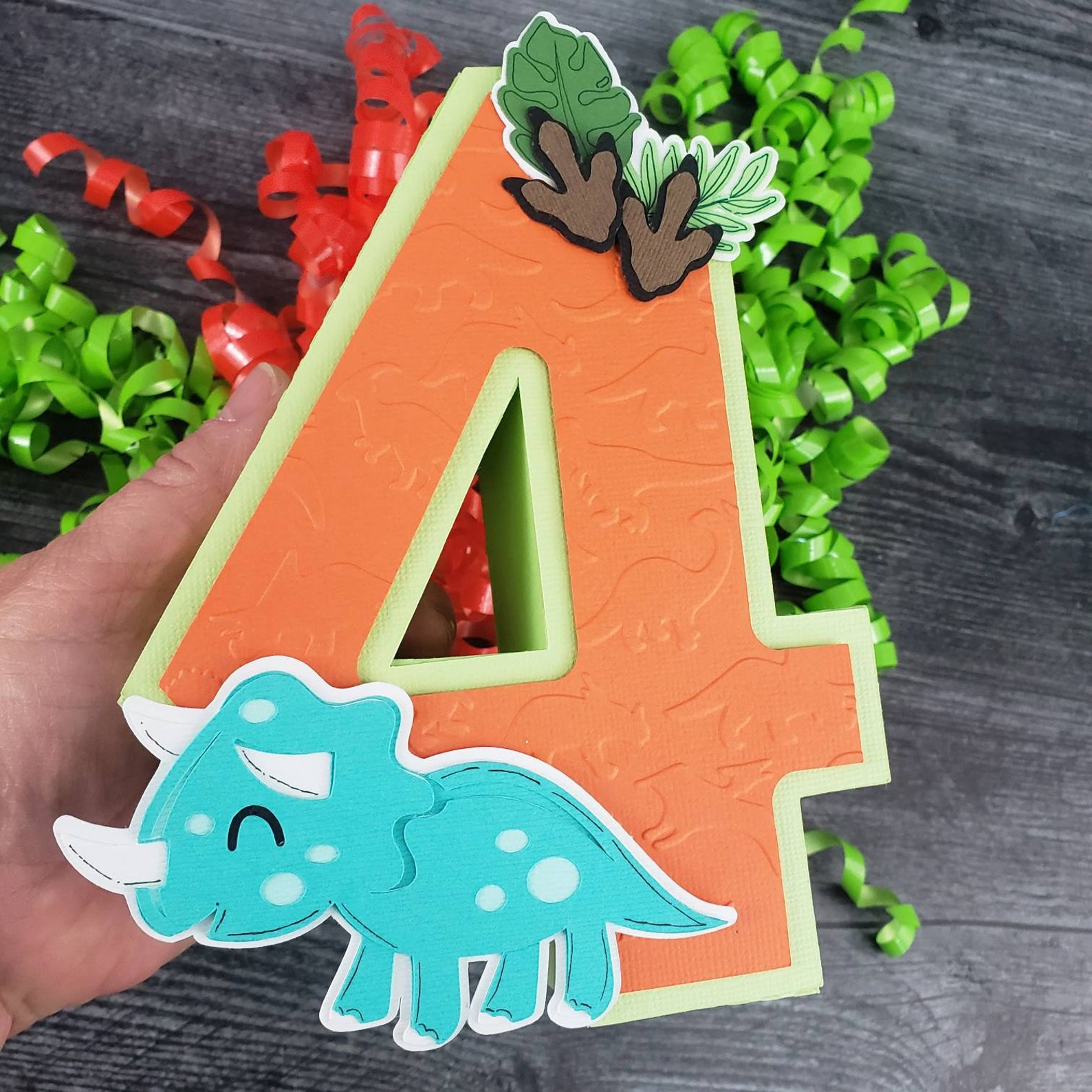 Dinosaur Themed Number 3D Dinosaur Number Dinosaur - Etsy