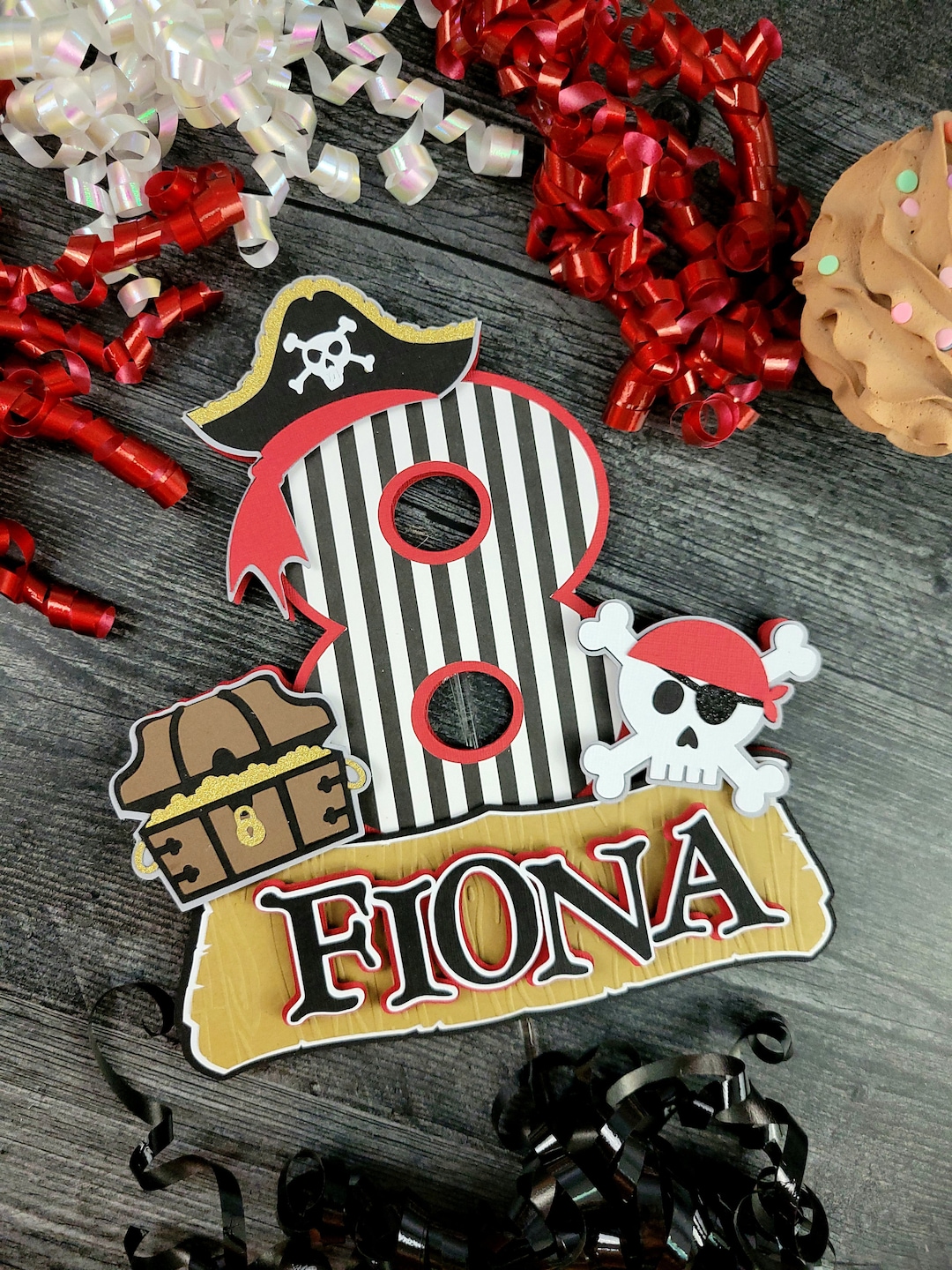 Pirate Cake Topper - Pirate Party - Pirate Birthday - Pirate Topper - Etsy