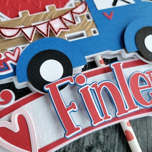 Little Blue Truck Valentine's Day Cake Topper - Etsy