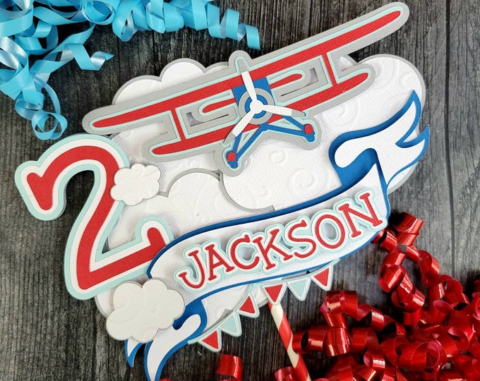 Airplane Cake Topper - Plane Cake Topper - Airplane Birthday - Up, up ...