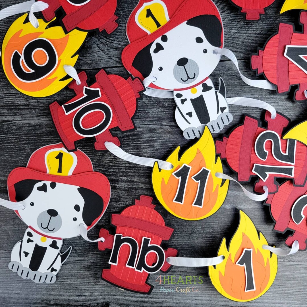 Fireman Photo Banner - Milestone - Etsy